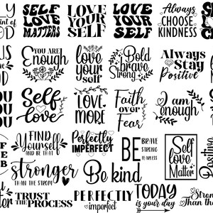 Self Love Svg Bundle, Self Love Club Svg, Inspirational Svg, Positive ...