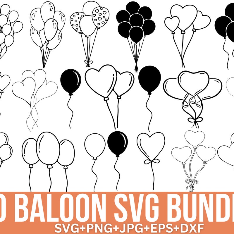 Balloons Svg - Etsy