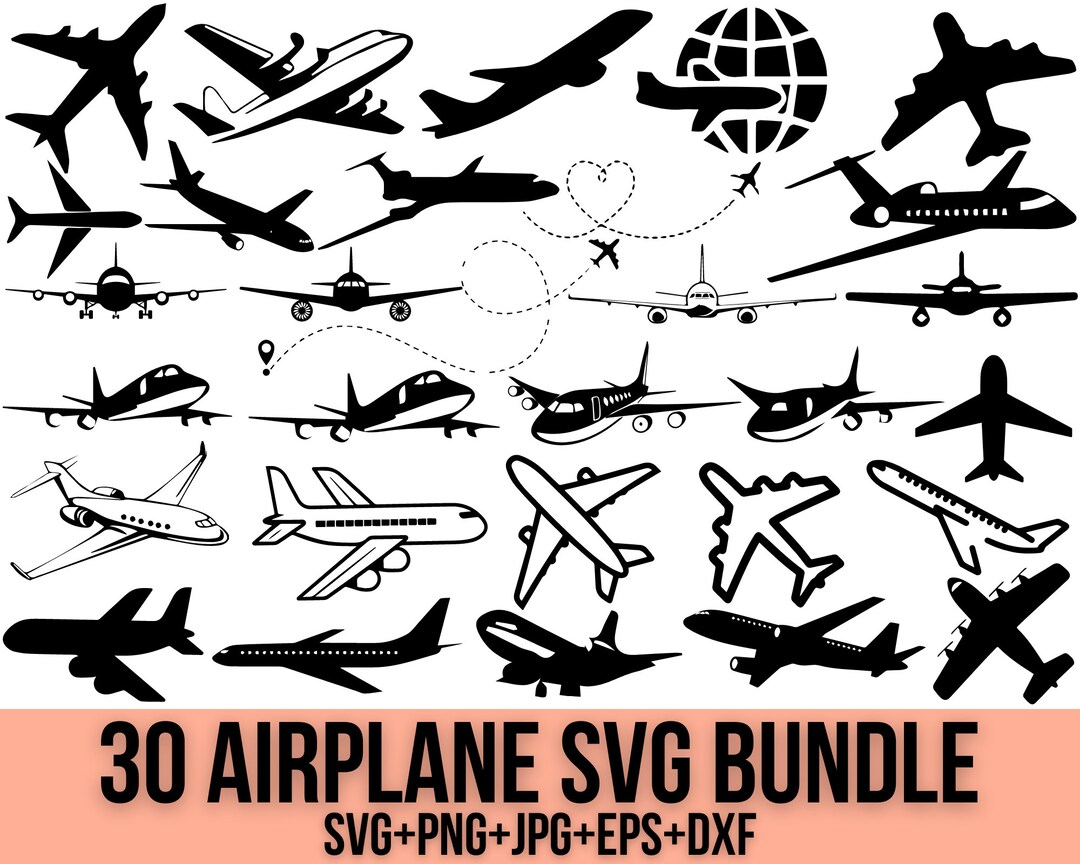Airplane Svg Bundle, Airplane Png, Travel Svg, Aeroplane Svg, Airplane ...