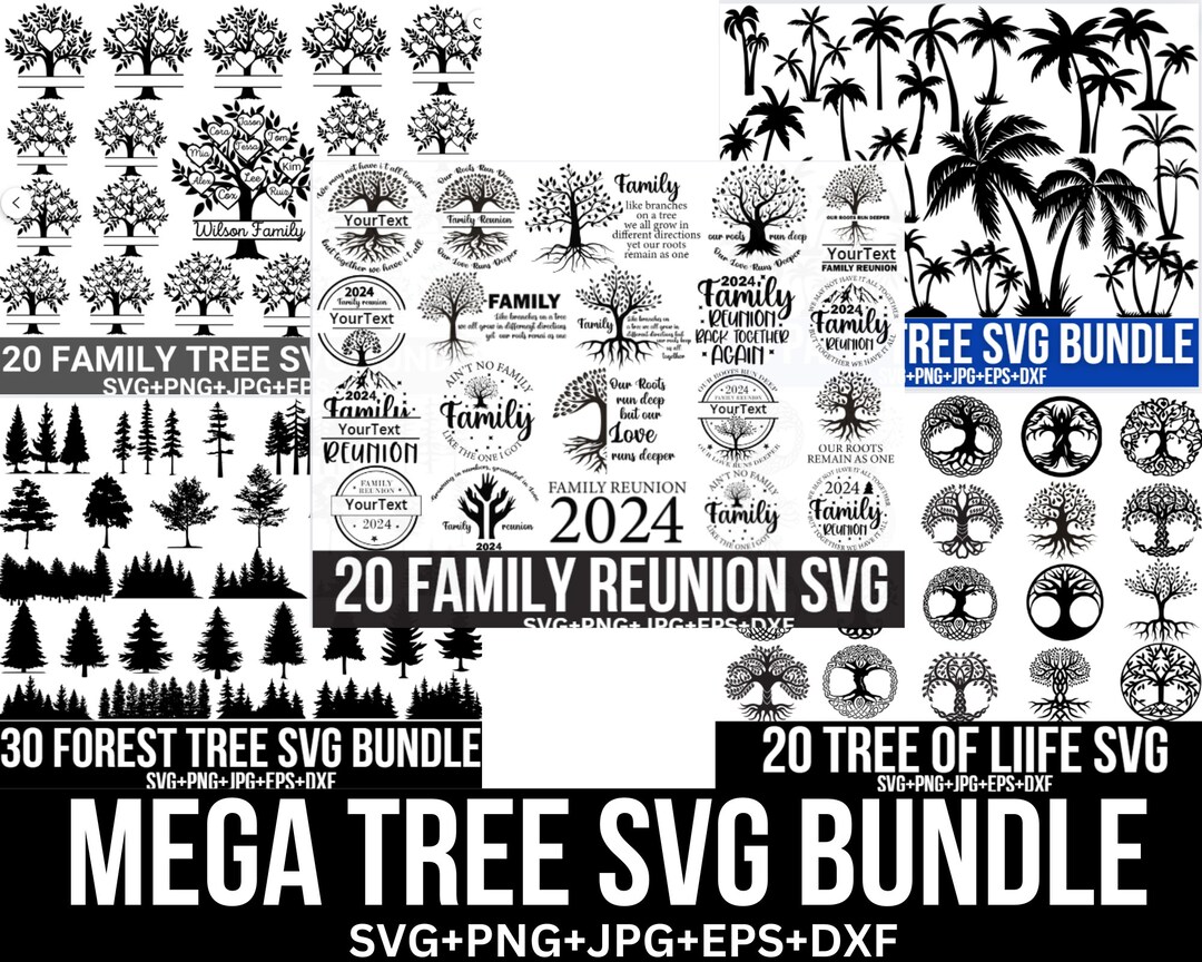 Mega Family Tree Bundle, Family Reunion Svg, Family Tree Svg, Forest ...