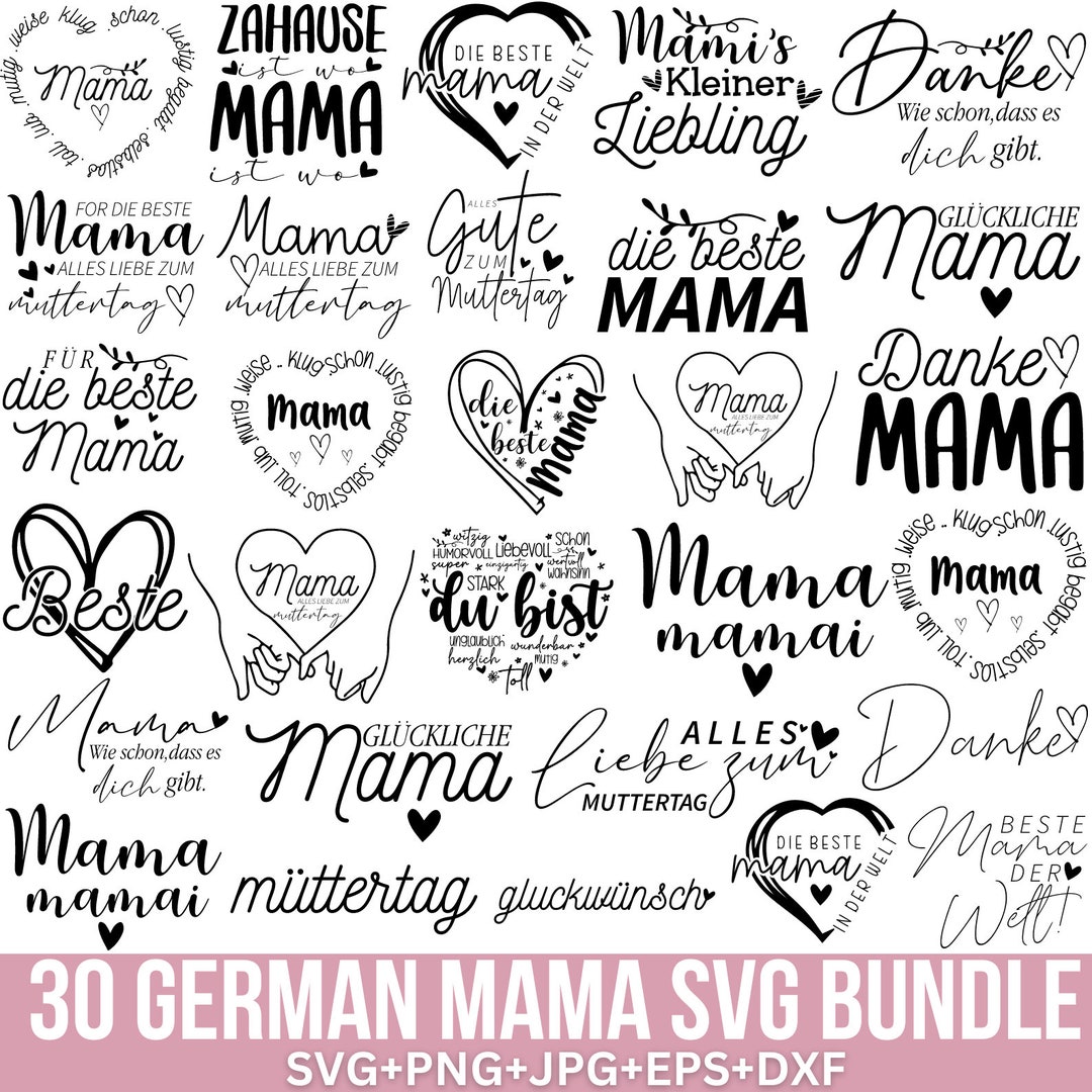 German Mama Plotter File Svg, German Sayings Svg, Muttertag Svg, Mama ...