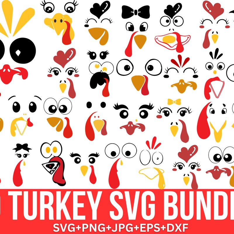 Cute Turkey Svg - Etsy