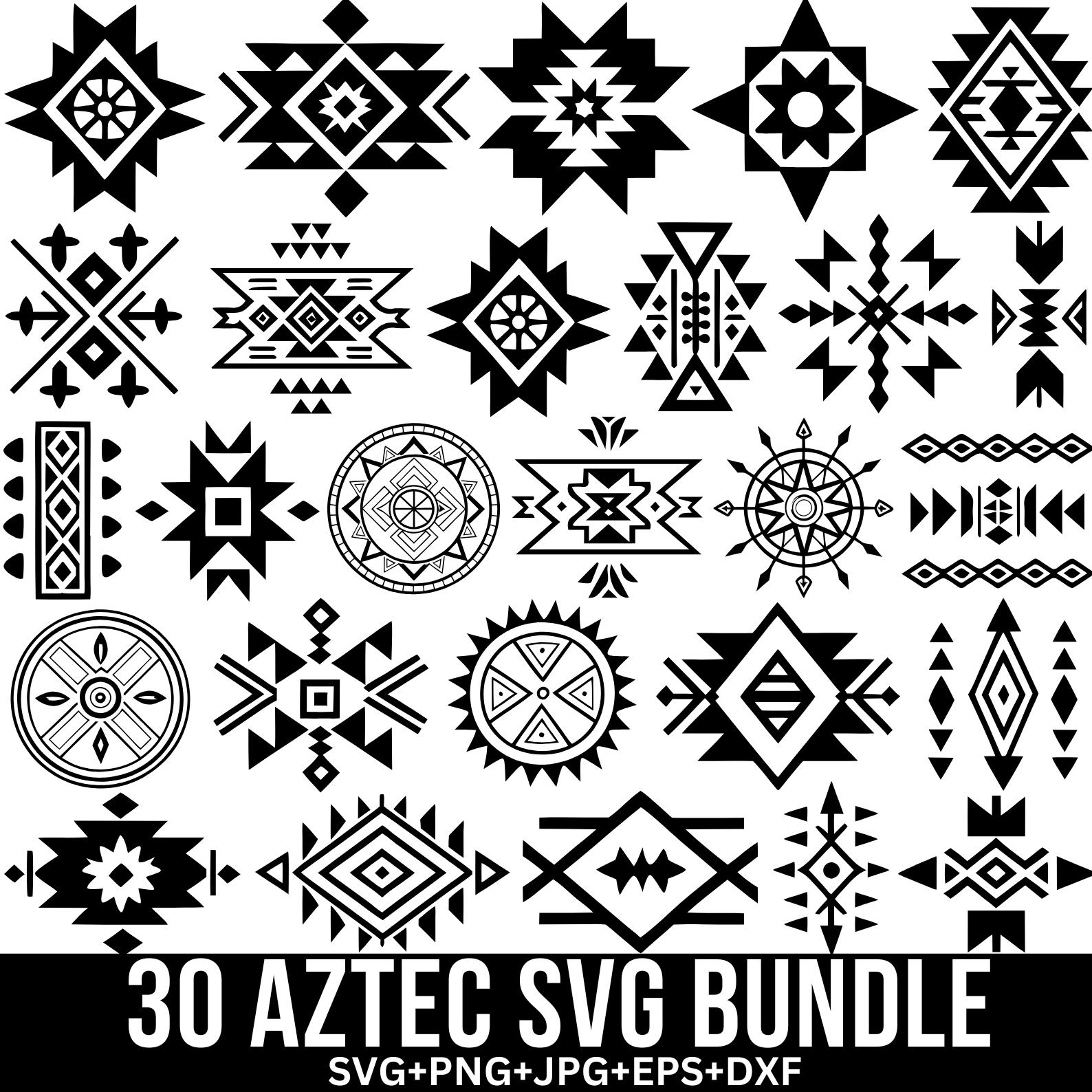 Aztec Svg Png Bundle, Aztec Pattern Svg, Western Svg, Cow Skull Svg ...