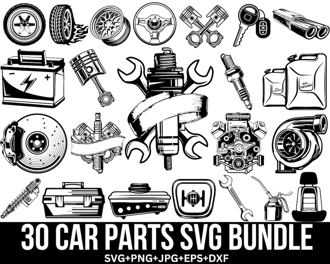 Car Parts Svg Bundle, Car Mechanic Svg, Mechanic Tools Svg, Garage Svg ...