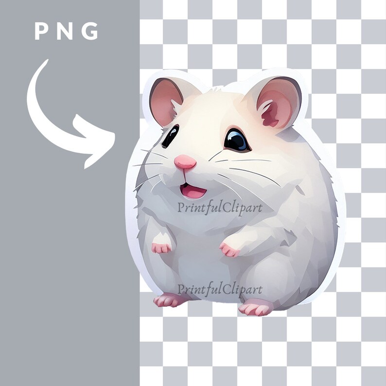 Cute Hamster Sticker Pack, 15 Printable Digital Hamster Clipart ...