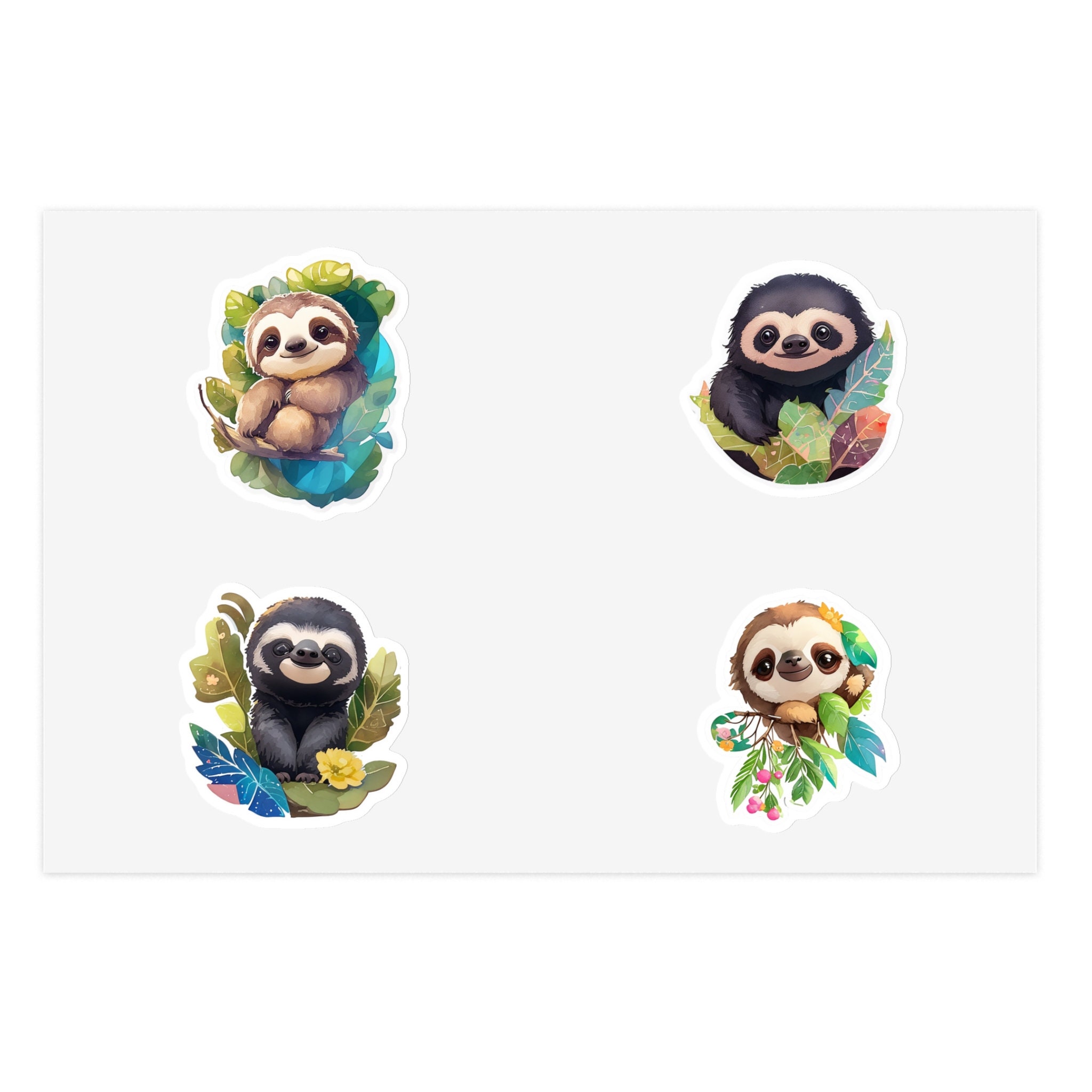 Sloth Watercolor Clipart Tiny Sloth in Watercolor Digital - Etsy