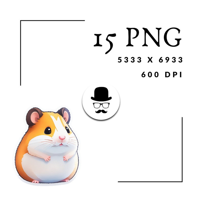 Cute Hamster Sticker Pack, 15 Printable Digital Hamster Clipart ...