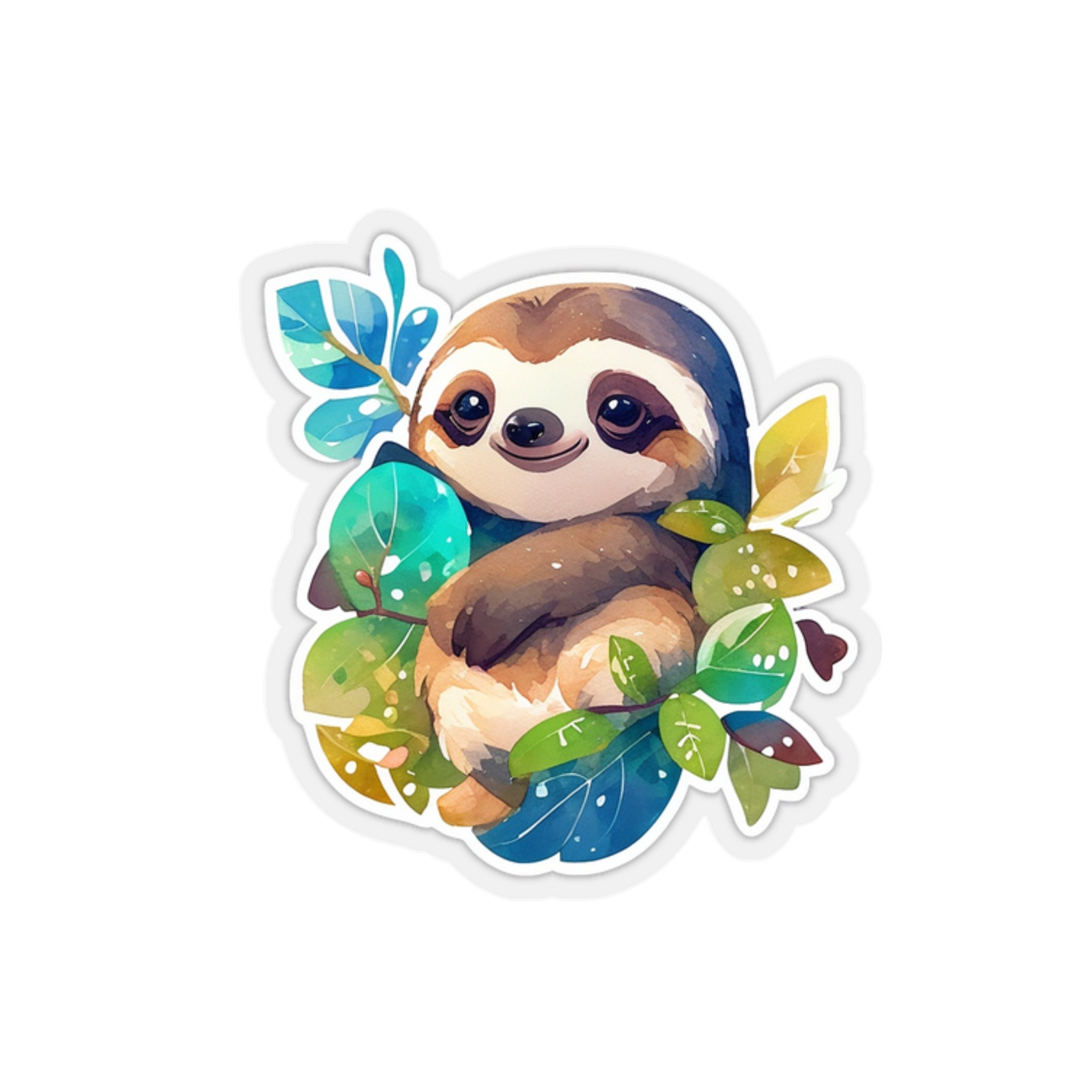 Sloth Watercolor Clipart Tiny Sloth in Watercolor Digital - Etsy