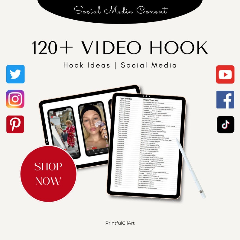 120+ Social Media Video Hooks: Content Ideas (digital Download) - Etsy