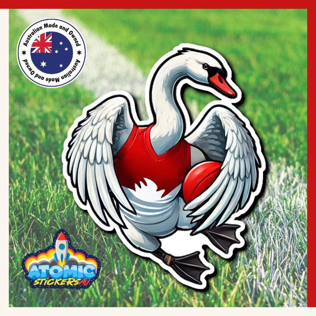 Sydney Swans AFL Football Bird Theme Sticker, Australian Sports Fan ...