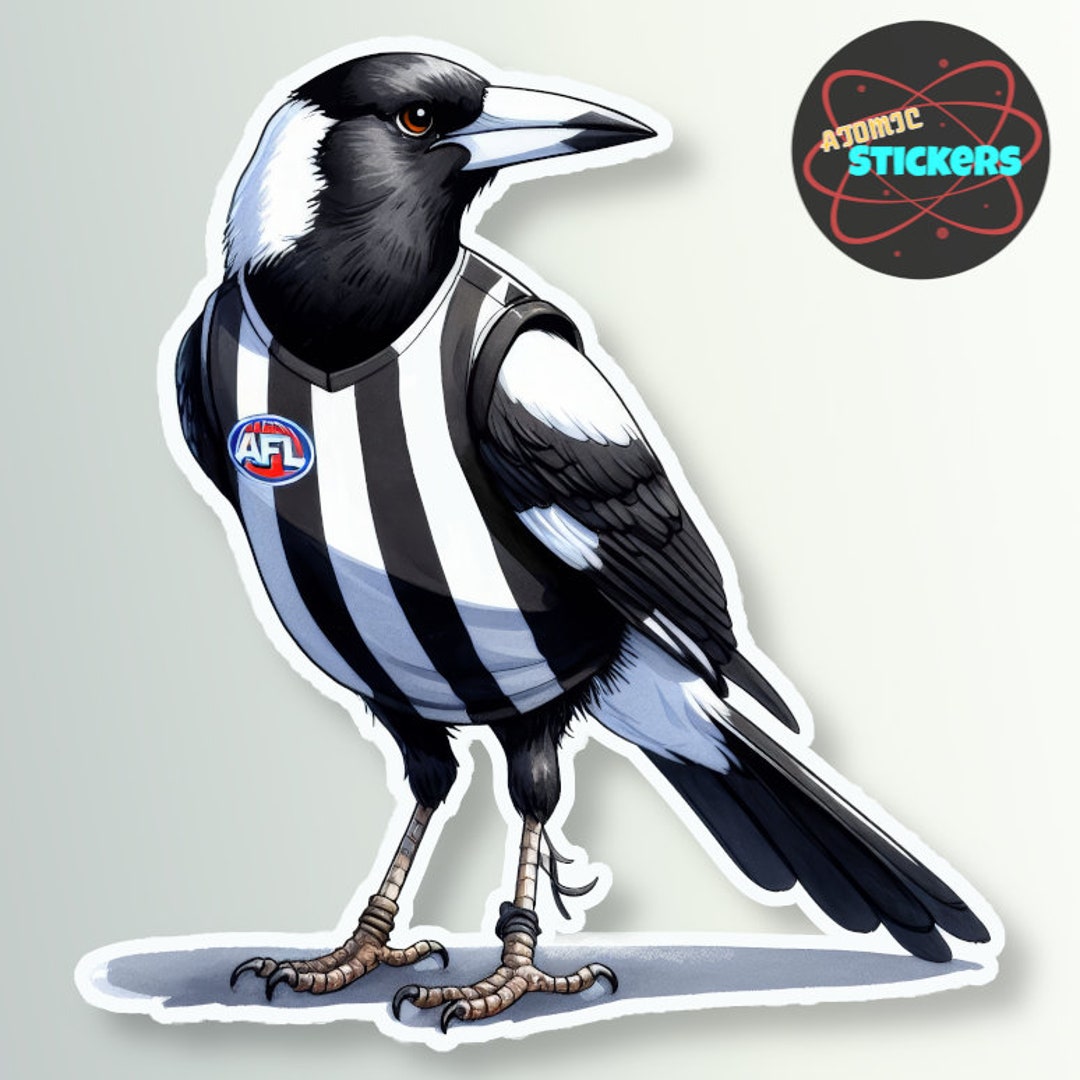 Collingwood Magpies AFL Football Bird Theme Sticker, Australian Sports ...