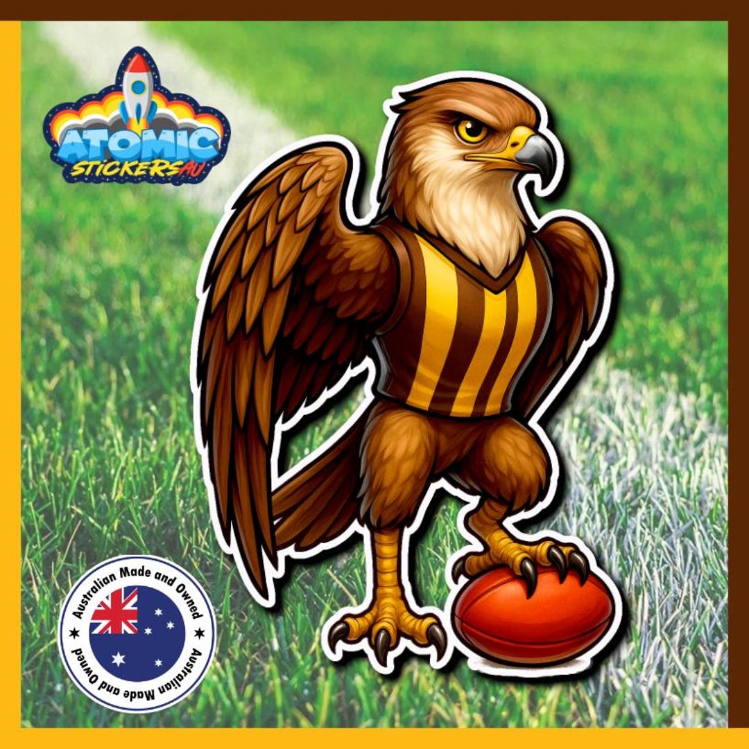 Hawthorn Hawks Football Bird Sticker - Australian Sports Fan Decal - Etsy