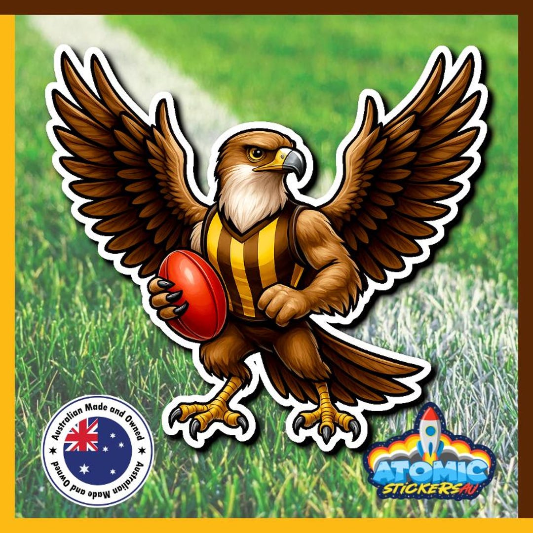 Hawthorn Hawks Football Bird Sticker - Australian Sports Fan Decal - Etsy