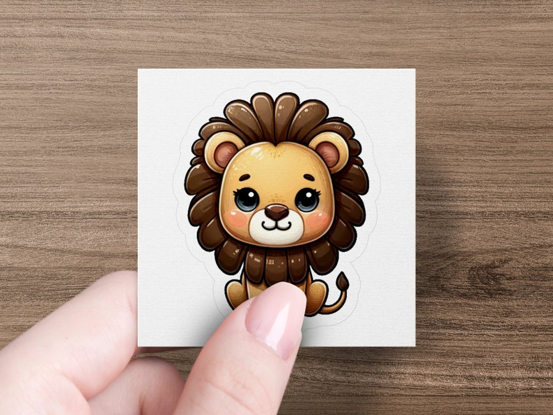 Cute Lion Sticker, Charming Cartoon Lion Cub Decal, Nursery Room Decor ...