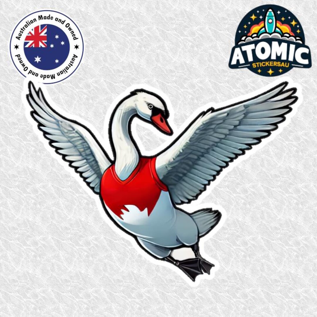 Sydney Swans AFL Football Bird Theme Sticker, Australian Sports Fan ...