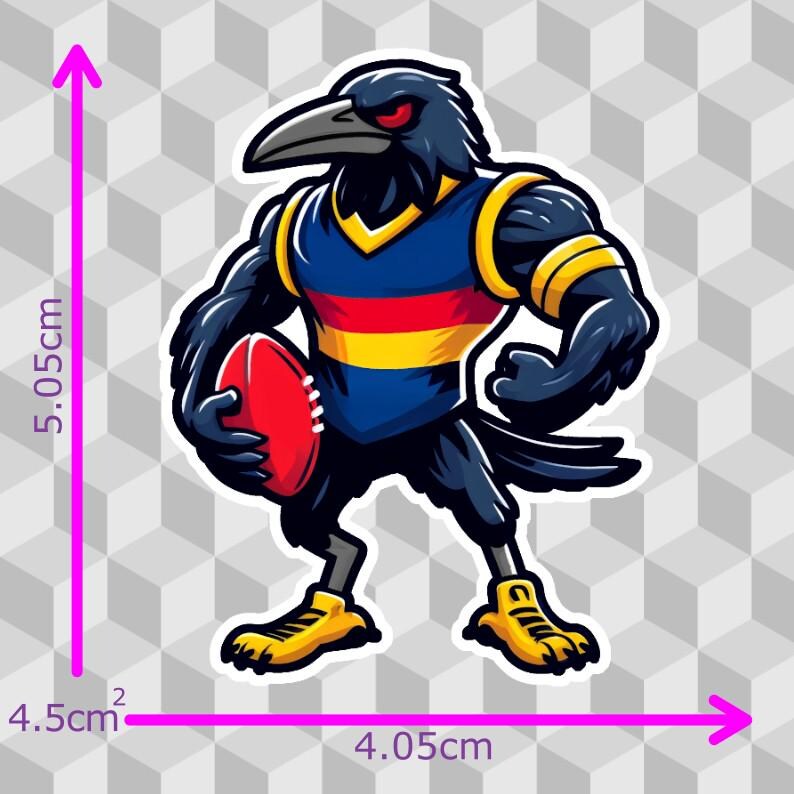 Adelaide Crows Inpired AFL Football Bird Theme Sticker, Australian ...