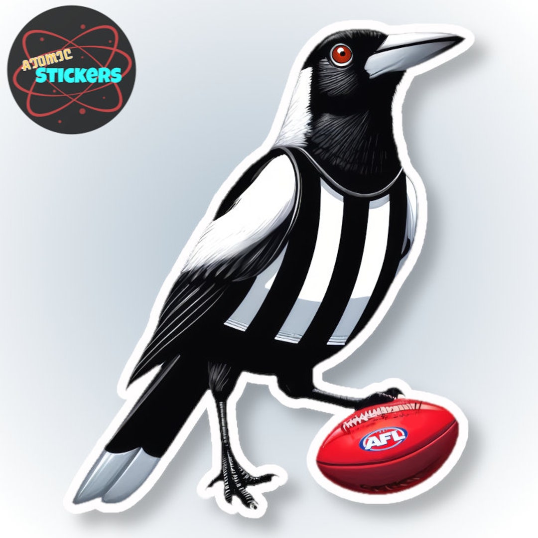 Collingwood Magpies AFL Football Bird Theme Sticker, Australian Sports ...