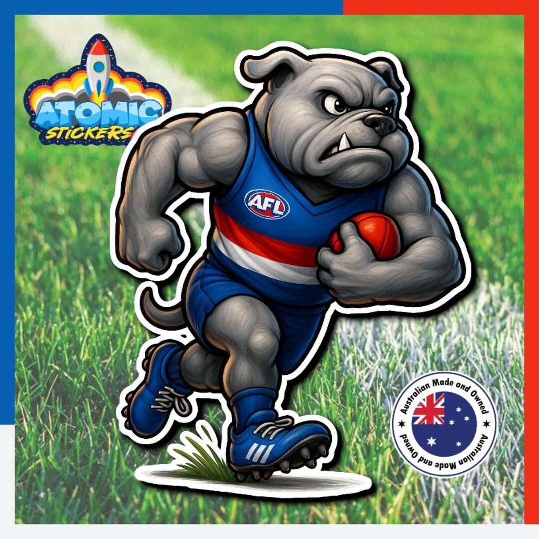 Western Bulldogs, AFL Football Sticker, Australian Football Fan Decal ...