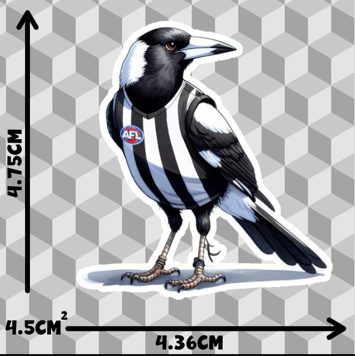 Collingwood Magpies AFL Football Bird Theme Sticker, Australian Sports ...