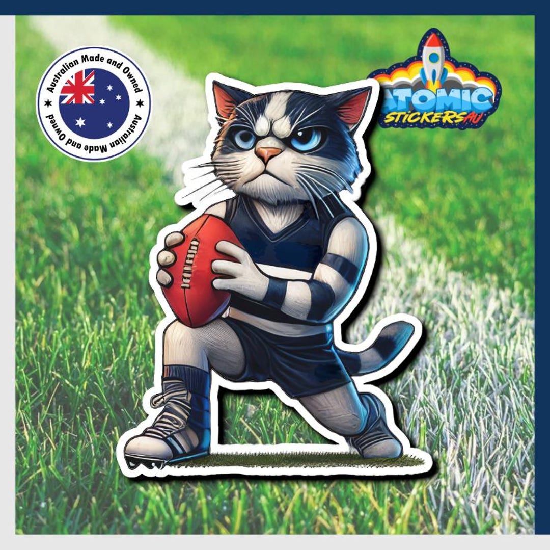 Geelong Cats AFL Football Sticker, Australian Football Fan Decal - Etsy ...