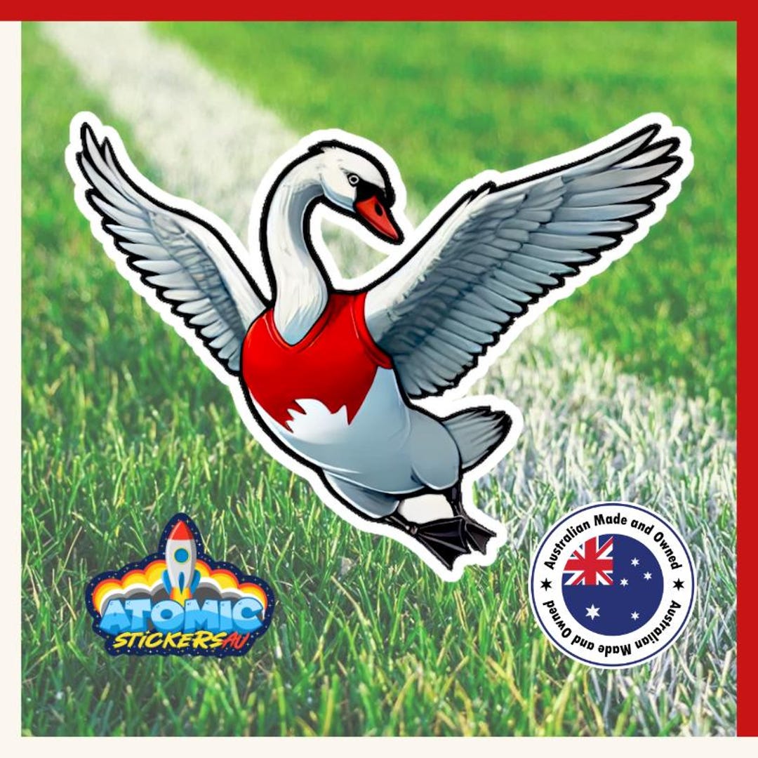 Sydney Swans AFL Football Bird Theme Sticker, Australian Sports Fan ...
