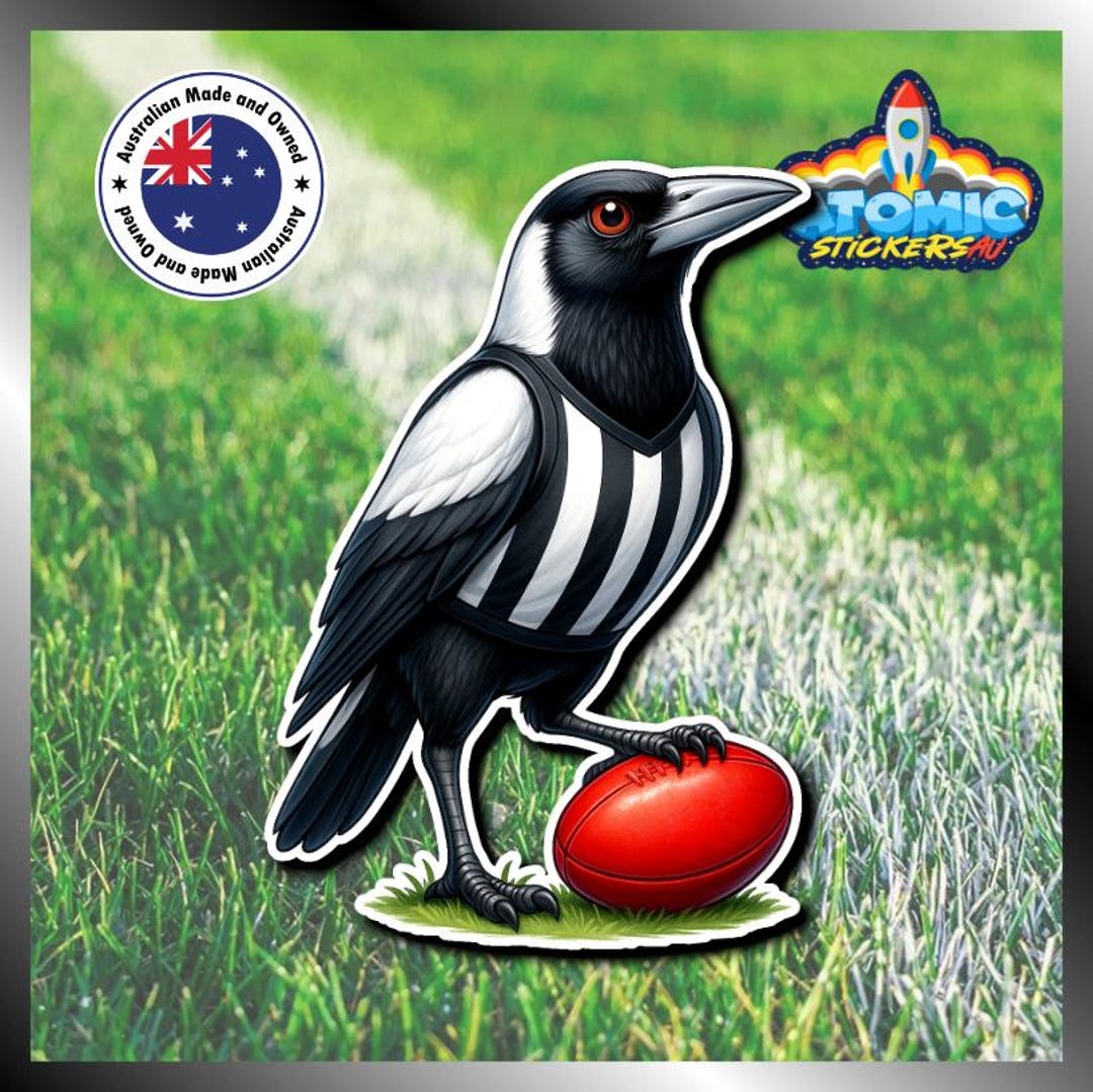 Collingwood Magpies AFL Football Bird Theme Sticker, Australian Sports ...