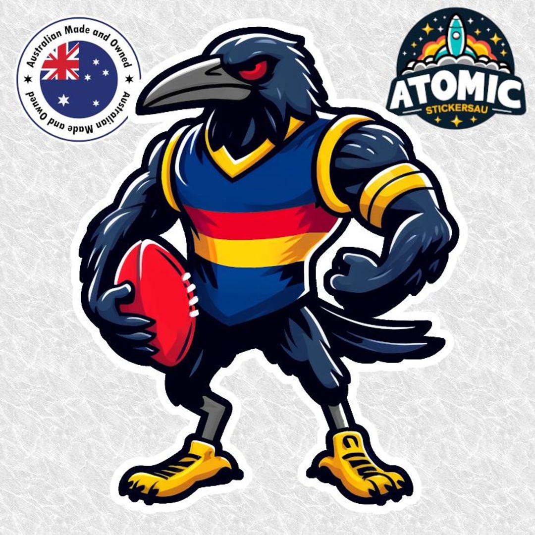 Adelaide Crows Inpired AFL Football Bird Theme Sticker, Australian ...