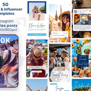 100 Travel Instagram Templates | Canva Post & Story (digital Download ...