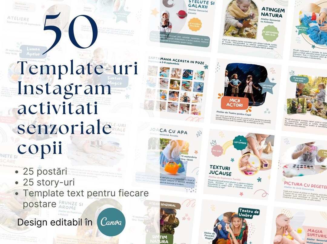 50 Template-uri Instagram Postari Si Story Pentru Activitati Senzoriale ...