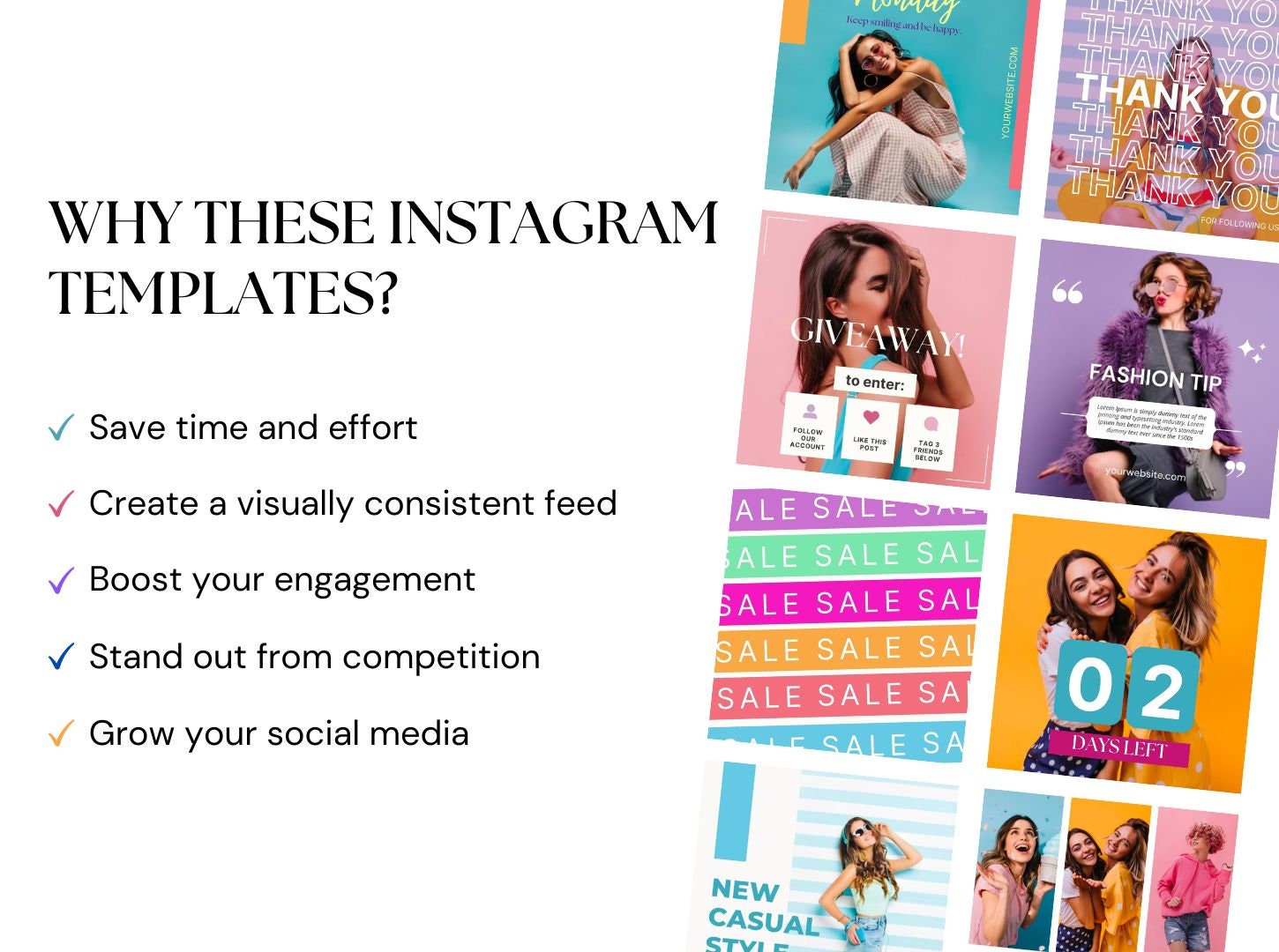 50 Instagram Fashion Post Templates Editable Canva Fashion - Etsy