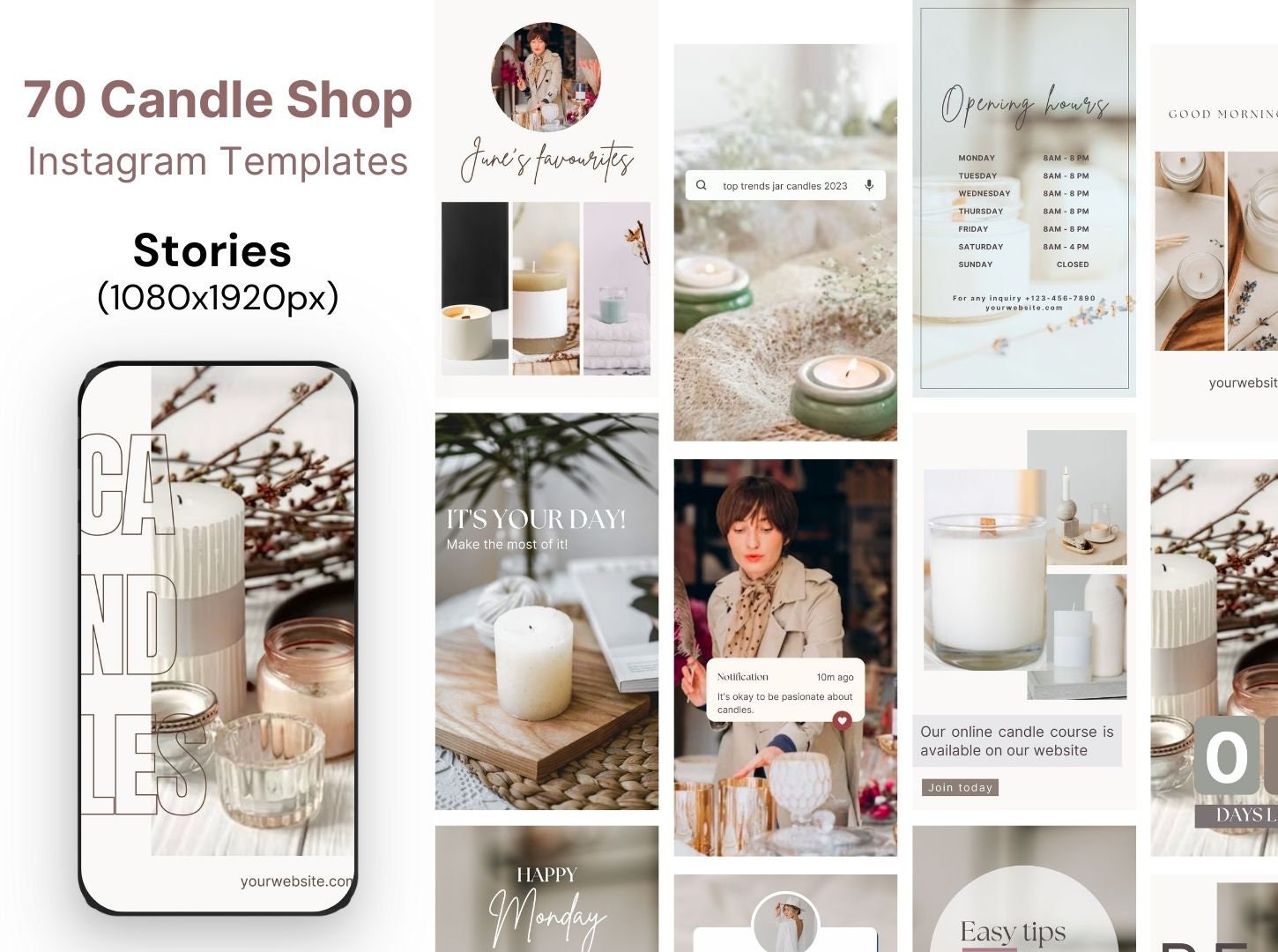 Candle Business Instagram Templates, Social Media Posts (canva) - Etsy