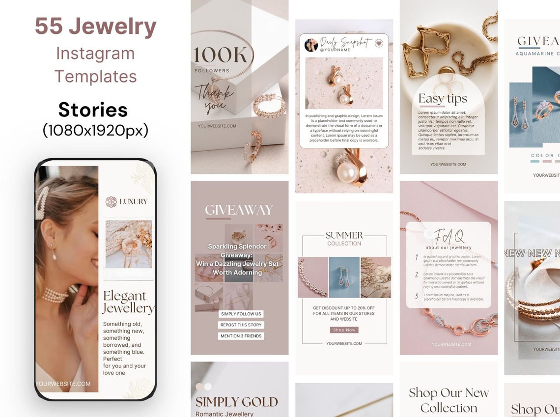 110 Jewelry Instagram Templates, Instagram Post Jewelry Canva Template ...
