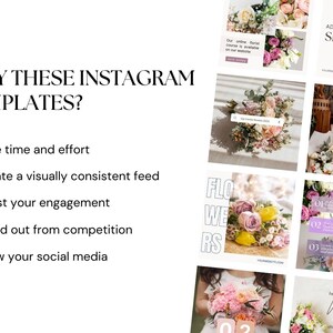 140 Florist Instagram Templates, Pastel Flower Shop, Editable Canva ...
