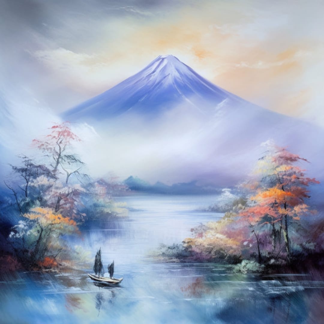 Printable Mount Fuji Oil Painting: Bring the Beauty of Japan Into Your ...