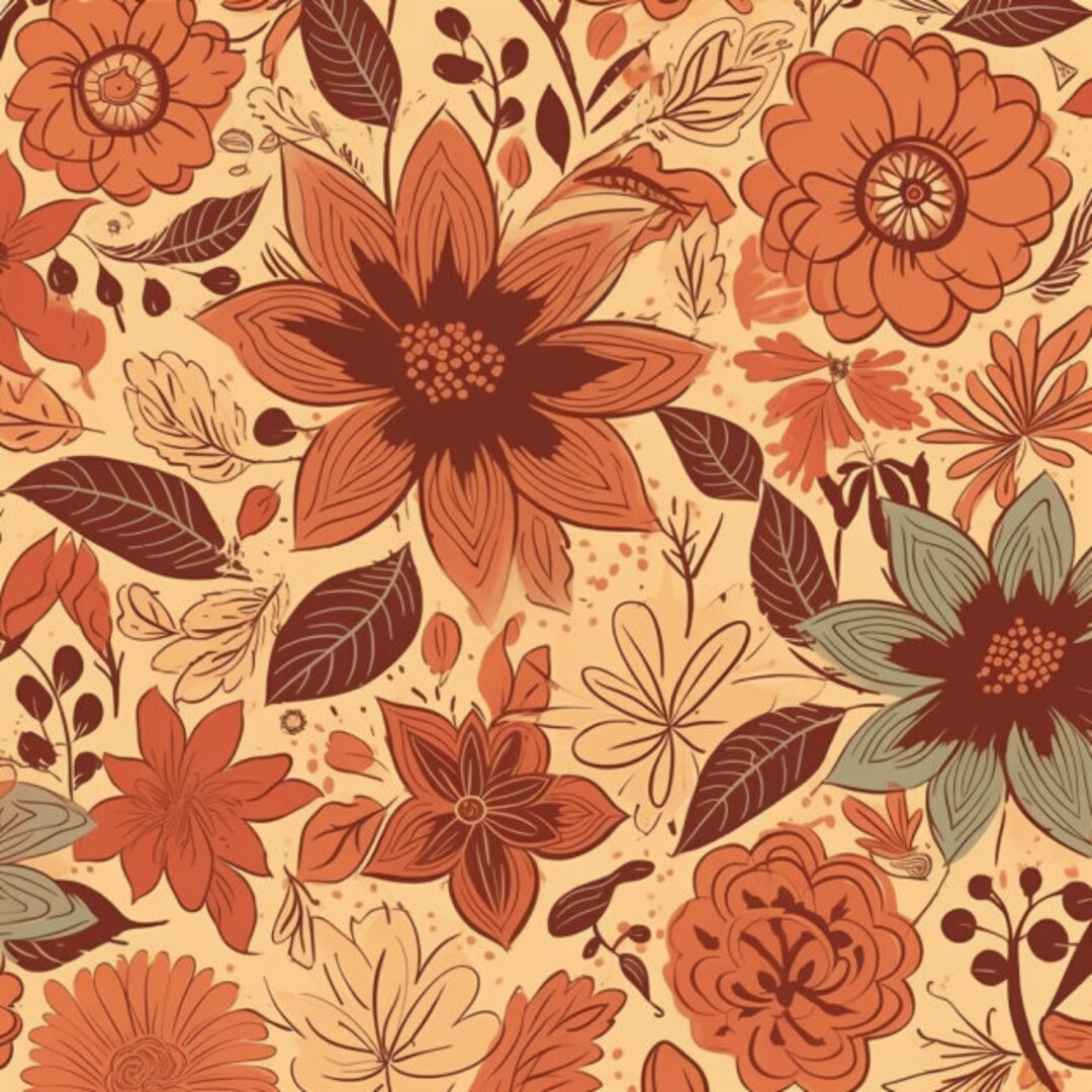 Radiant Blooms: Warm-toned Flower Patterns to Brighten Your Day - Etsy