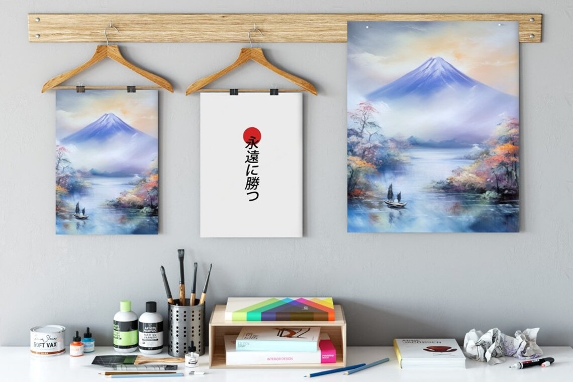 Printable Mount Fuji Oil Painting: Bring the Beauty of Japan Into Your ...