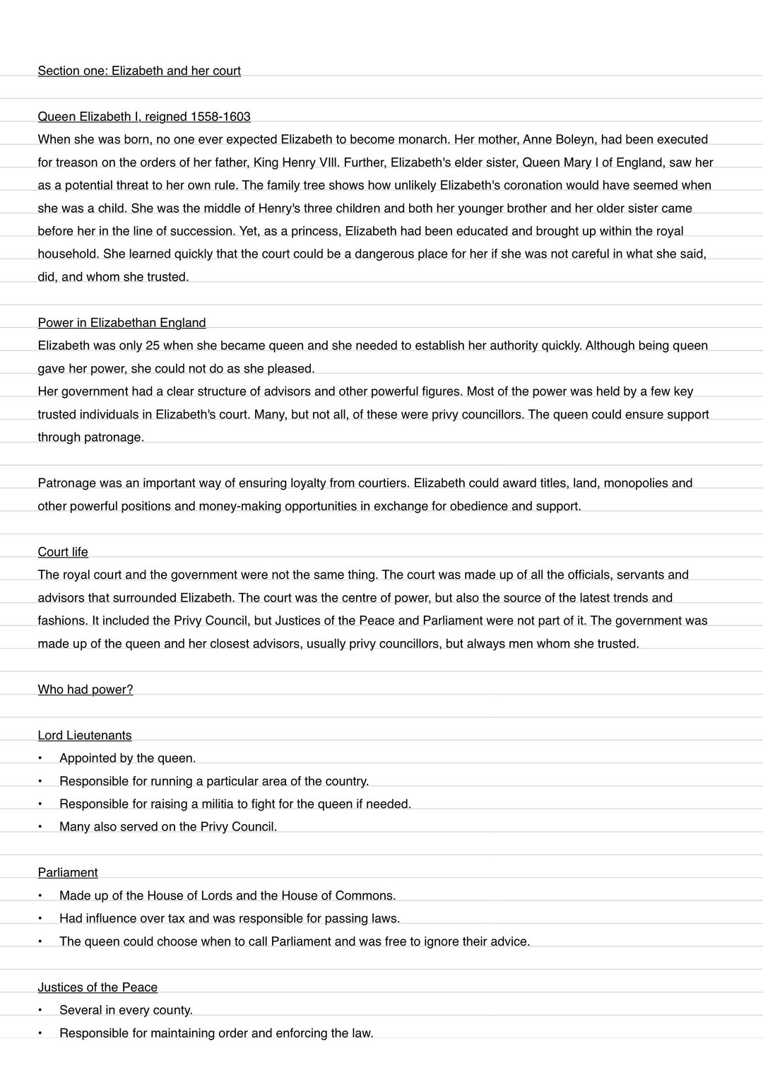 AQA GCSE History Grade 9-1 Elizabethan England Revision - Etsy