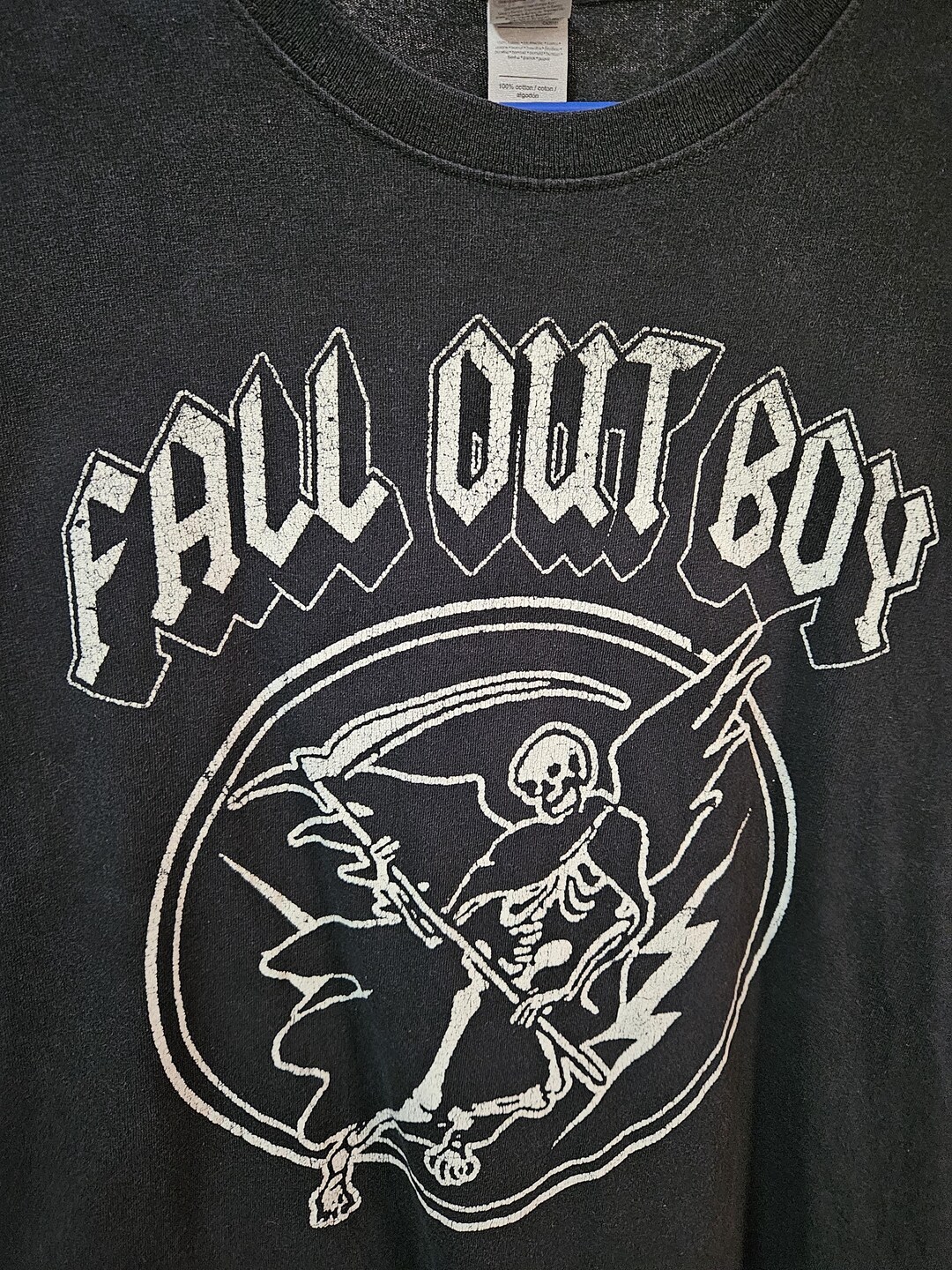 Vintage Fall Out Boy Skeleton Graphic Tee - Size L | Rare Concert Shirt ...
