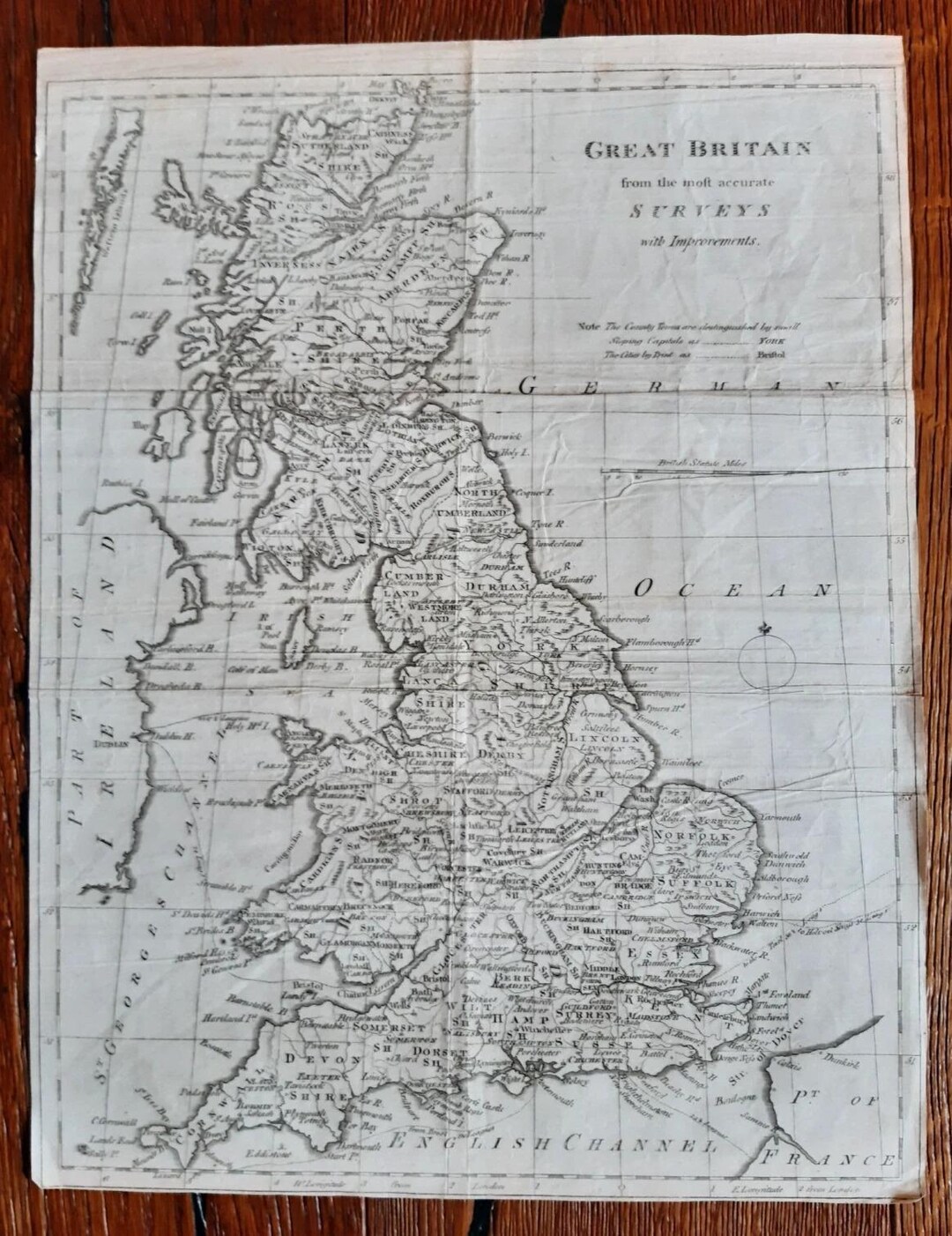 Antique Map: "great Britain From the Most Accurate Surveys With ...