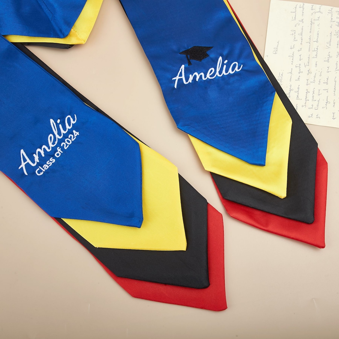 Your School Colors Personalized Stripes Graduation Stole, Grad Gift ...
