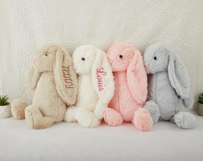 Embroidered Bunny Rabbit,personalised Bunny Rabbit Toy,custom ...