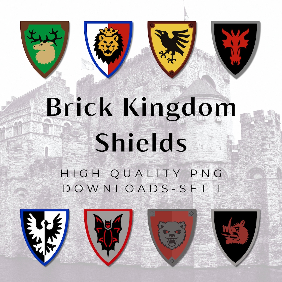 Toy Brick Shield Kingdom Castle Factions PNG Downloads Set 1 - Etsy