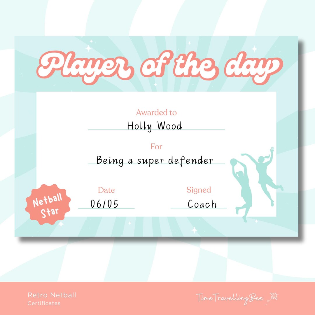 Certificates | Netball • School Awards • Sport Certificates - Etsy
