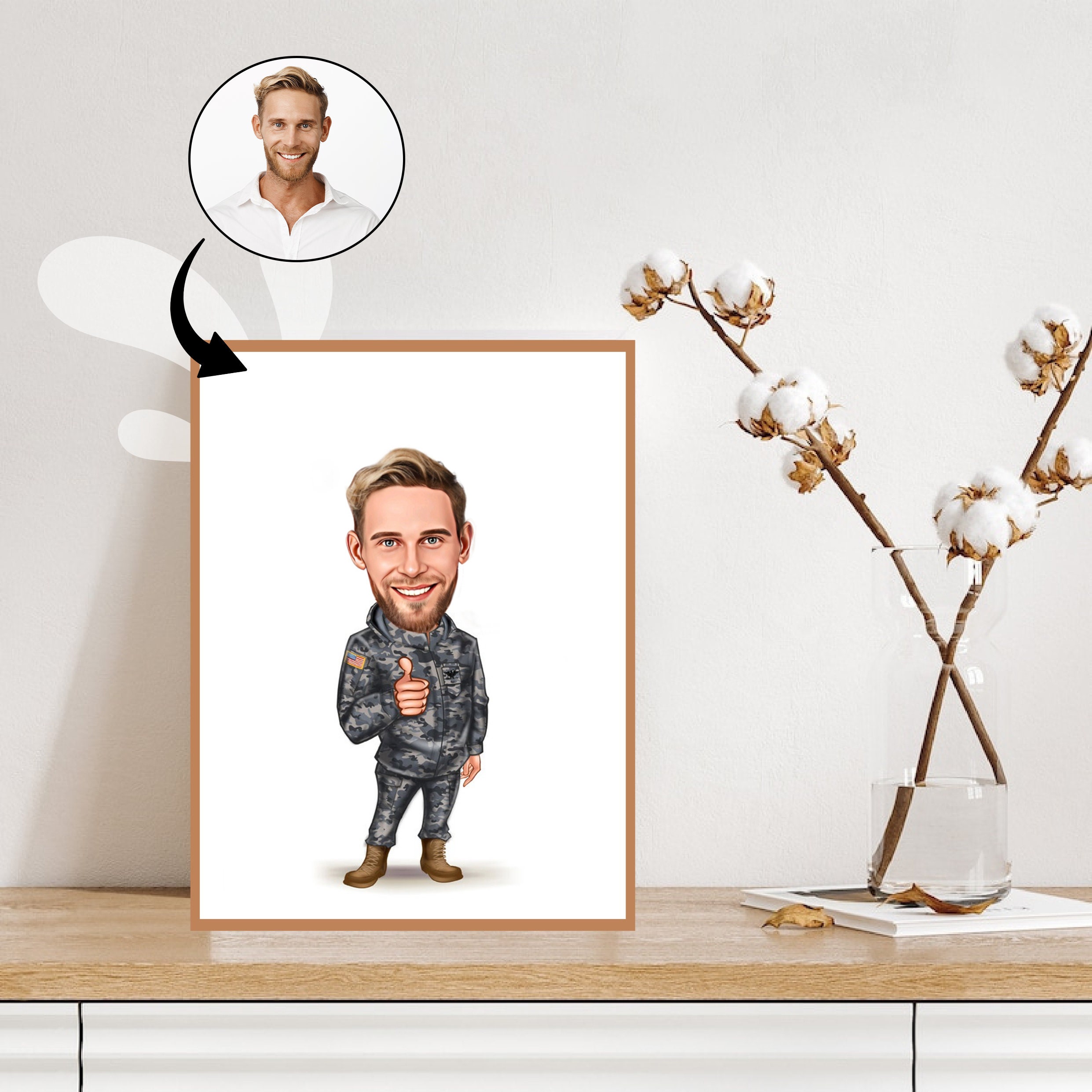 Custom Soldier Caricature Personalized Military Portrait - Etsy