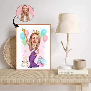 Personalized Birthday Portrait, Birthday Gift Idea, Digital Download ...