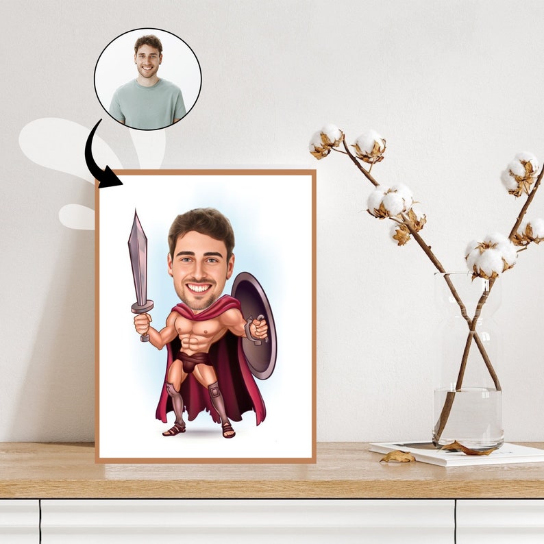 Custom Superhero Caricature: Personalized Hero Portrait Illustration ...