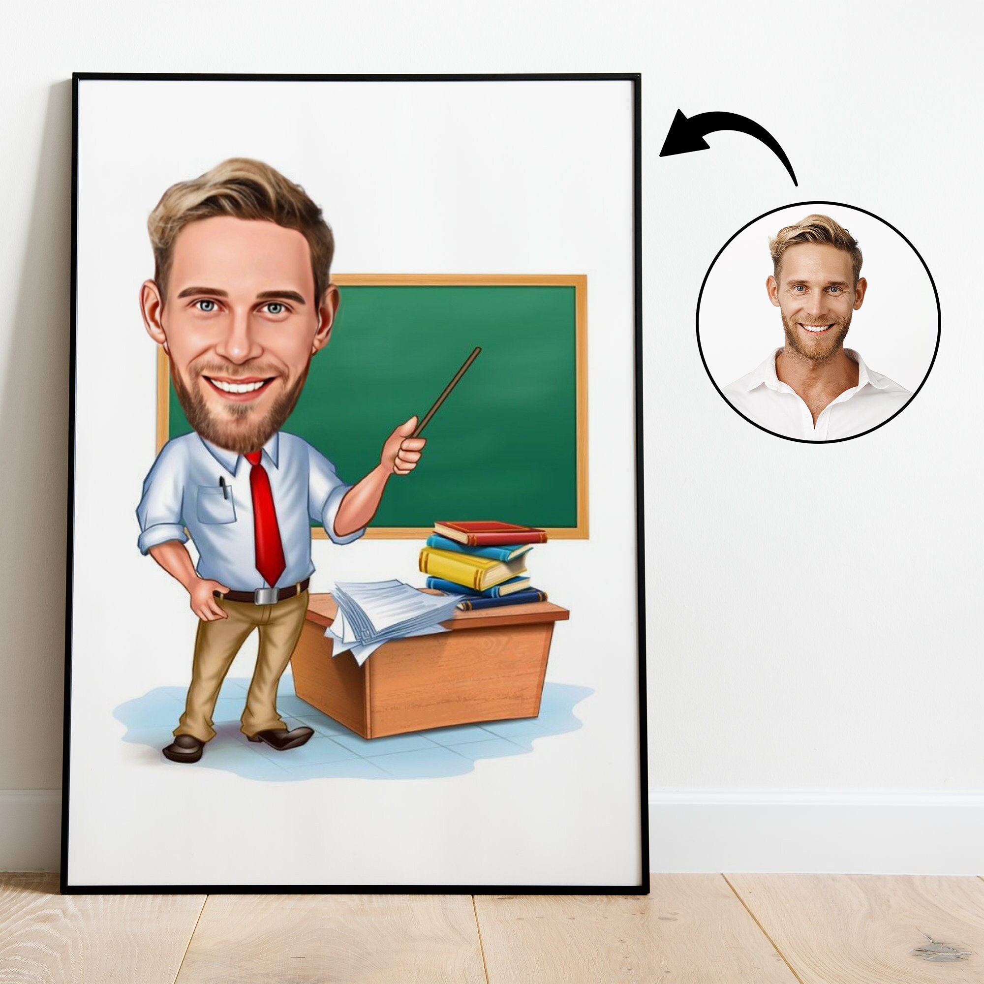 Custom Teacher Caricature: Personalized Teacher Portrait - Etsy