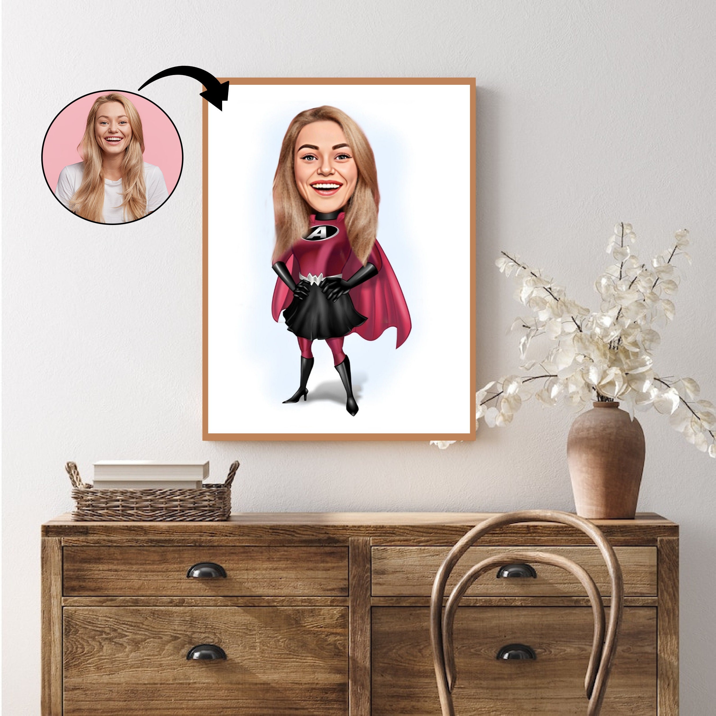 Custom Superhero Caricature: Personalized Hero Portrait - Etsy