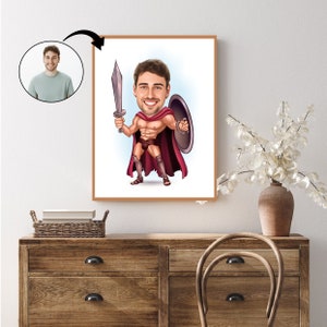 Custom Superhero Caricature: Personalized Hero Portrait Illustration ...