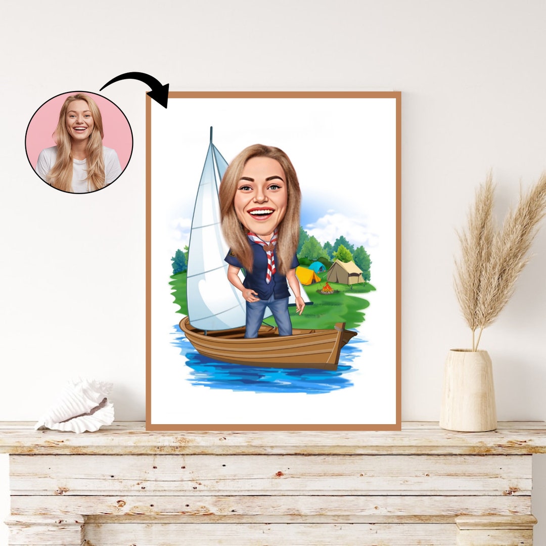 Custom Sea Scout Caricature: Personalized Sea Scout Portrait ...
